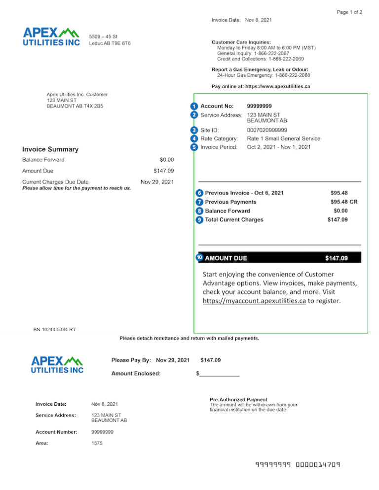Understanding Your Invoice - Apex Utilities